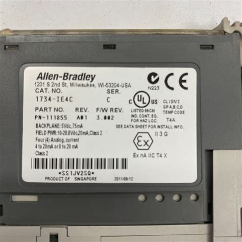 ab allen bradley 1734 ie4c point i o 4 point analog input module 111855