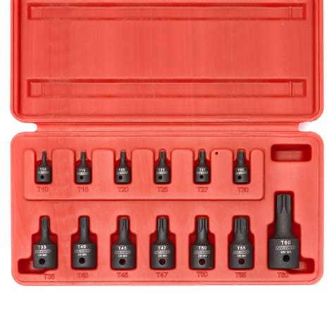Neiko 10282b 13 Piece Security Torx Socket Bit Set 6 Point Heavy Duty