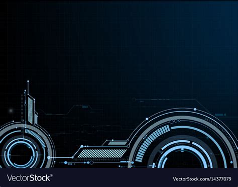 Abstract Technological Digital Interface On Grid Vector Image