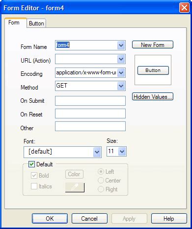 Form Editor Dialog Box