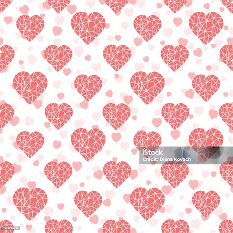 여러 가지 크기의 핑크 하트의 손이 그려진 매끄러운 패턴 디자인 발렌타인 데이 여성의 날 또는 생일 카드 초대장 벽지 포장지 직물을위한 낭만적 인 귀여운 낙서 일러스트