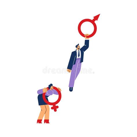 Gender Inequality And Gap Between Men And Women Vector Illustration
