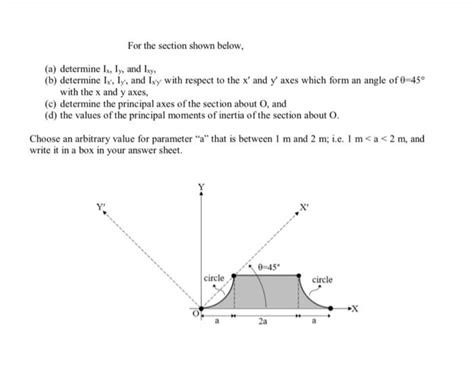 Solved For The Section Shown Below A Determine Ix Ly