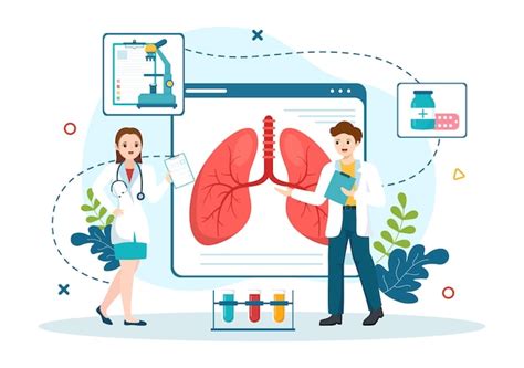 Premium Vector Pulmonologist Vector Illustration With Lungs