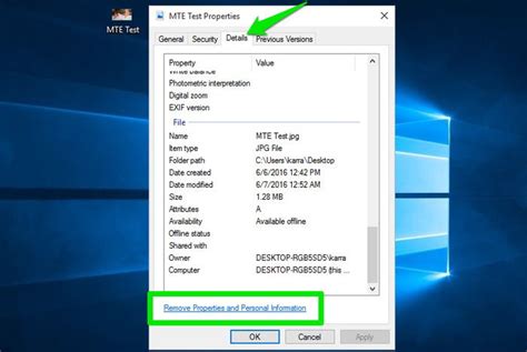 Remove Metadata From Photos In Windows 10