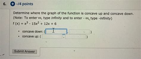 solved 6 14 points determine where the graph of the