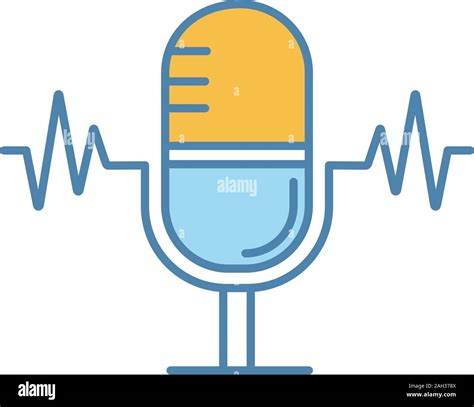 Speech Recognition Color Icon Voice Command Control Microphone Sound Recording Isolated