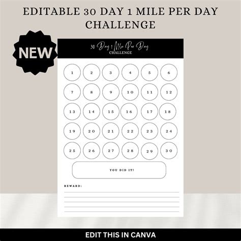 30 Day Walking Challenge Printable 30 Day Challenge 30 Day Fitness