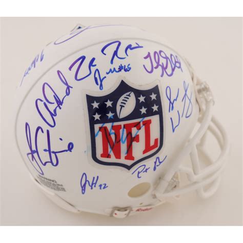 2010 Nfl Draft Shield Logo Mini Helmet Signed By 17 With Aaron