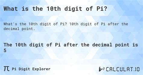 What Is The 10th Digit Of Pi Calculatio