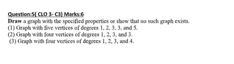 Solved Question CLO C Marks Draw A Graph With The Chegg Com