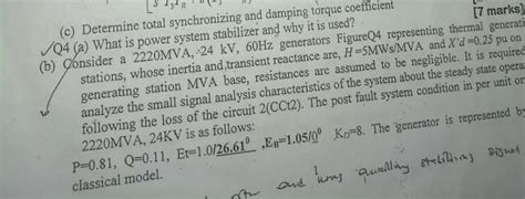 Solved [7 Marks] C Determine Total Synchronizing And
