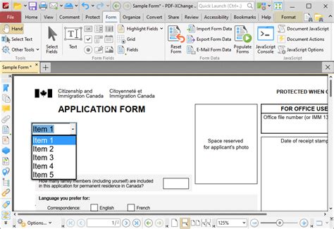tabs guide form tab add dropdown menus to documents