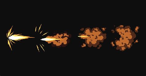 Premium Vector Gun Flashes Or Gunshot Animation Collection Of Fire