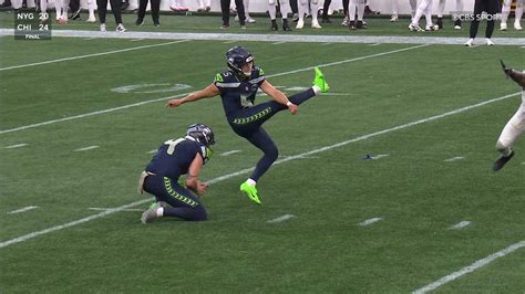 Seattle Seahawks Kicker Jason Myers 34 Yard Field Goal Make Cements