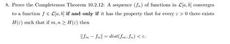 Solved 8 Prove The Completeness Theorem 10212 A Sequence