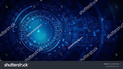 2d Illustration Abstract Futuristic Electronic Circuit Stock