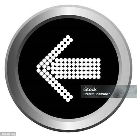 Vector Image Of A Round Web Button With A Metal Border And An Arrow