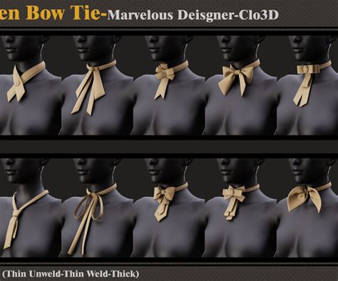 Artstation 14 Women Bow Tiesmd Clo3d Zprj Fbx Obj Game Assets