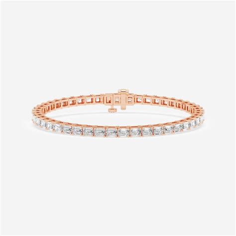 7 Ctw Emerald Lab Grown Diamond East West Tennis Bracelet 7 Inches