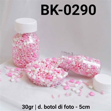 Jual Bk 0290 Sprinkles Sprinkle Springkel 30gr Hati Pink Putih Shopee