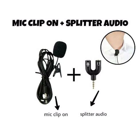 Jual Paket Audio Mini Mic 1M Splitter U 1set Microphone Jack Aux Splitter 2in1 Mic Headset