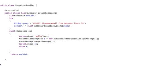 handling exceptions in lightning using aurahandledexceptions absyz