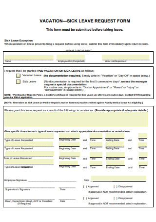 35 Sample Employee Vacation Request Forms In Pdf Ms Word