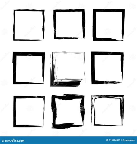 Set Of Grunge Frames Vector Illustration Stock Vector Illustration Of Rough Decorative