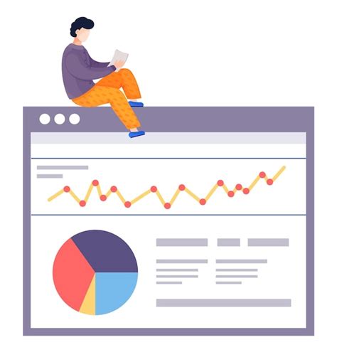Premium Vector Man Preparing To Submit A Progress Report Character Sitting On Webpage With