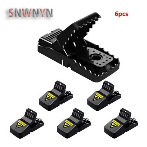 끈끈이 쥐덫 쥐 퇴치 재사용 가능한 플라스틱 트랩 잡기 작은 마우스 해충 킬러 스냅 가정용 설치류 포수 6 개 티몬