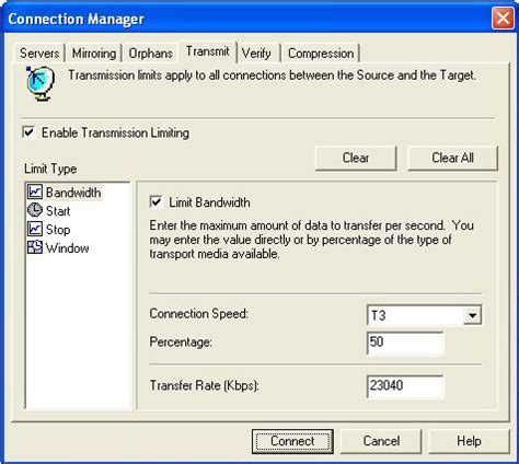 Limiting Transmission Bandwidth
