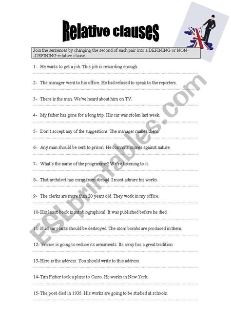 Relative Clauses Esl Worksheet By Ticas Relative Clauses Esl Worksheet By Ticas