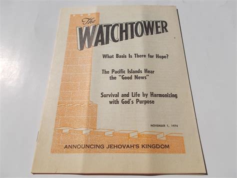 The Watchtower November 1 1974 Announcing Jehovahs Kingdom Single