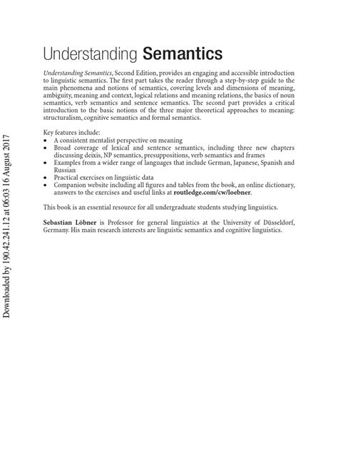 Understanding Semantics Pdf Semantics Word