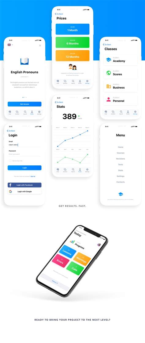 Language App IOS UI Kits On UI8