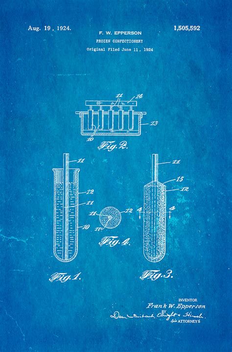 Epperson Popsicle Patent Art 1924 Blueprint Photograph By Ian Monk Fine Art America
