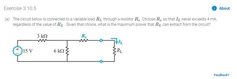 Solved Exercise 3105 0 About A The Circuit Below Is