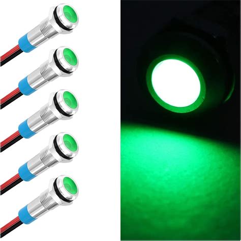 5pcs 6mm 1 4 Led Indicator Light Ac Dc 12 24v Waterproof