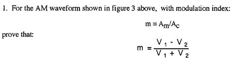 solved fnvelone of an am waveform figure 3 envelope of an