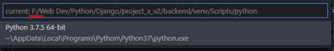 Django Vs Code Python Interpreter Can T Find My Venv Stack Overflow