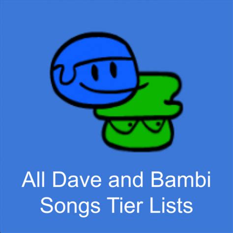 Create A All Dave And Bambi Songs Including Fanmades Tier List TierMaker