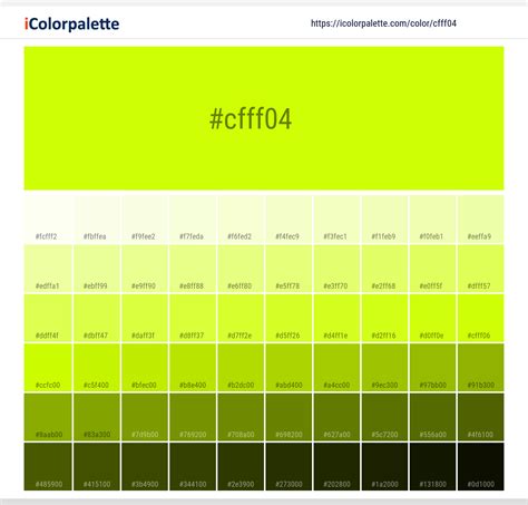Neon Yellow Color Cfff04 Color Conversion Cmyk Hsl Rgb