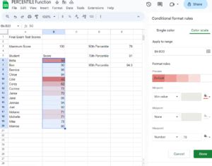 What S The Percentile Function In Google Sheets