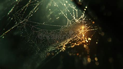 The Abstract Visual Displays An Interconnected Network Of Glowing Nodes Stock Illustration