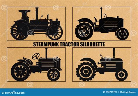 Steampunk Tractor Silhouette Tractors Vector Silhouettetractor