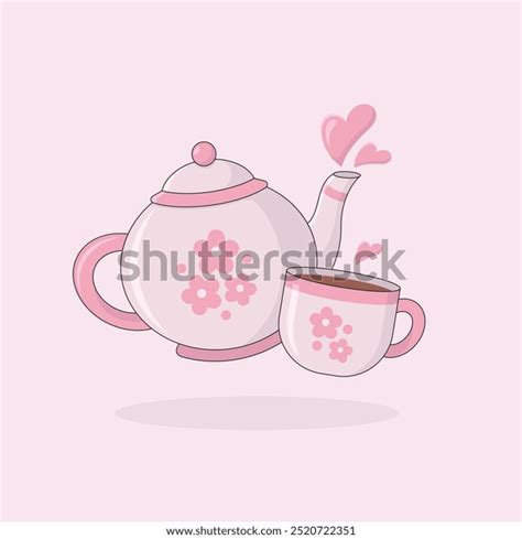 Tea Time Vector Illustration Cartoon Style Stock Vector Royalty Free