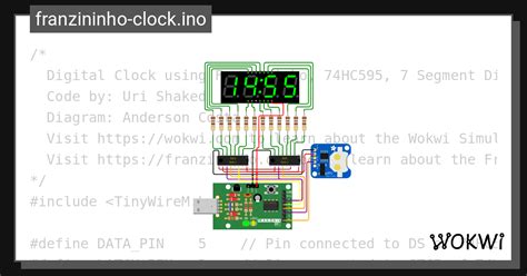 Franzininho Clock Ino Copy Wokwi ESP32 STM32 Arduino Simulator