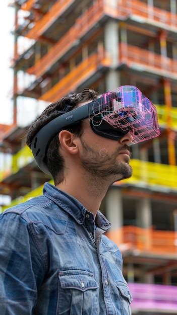 Engineer Using Augmented Reality In Mixed Reality Integration Premium