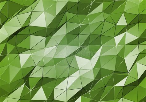 Green Crystal Polygonal Abstract Triangular On Lighting Space Graphic